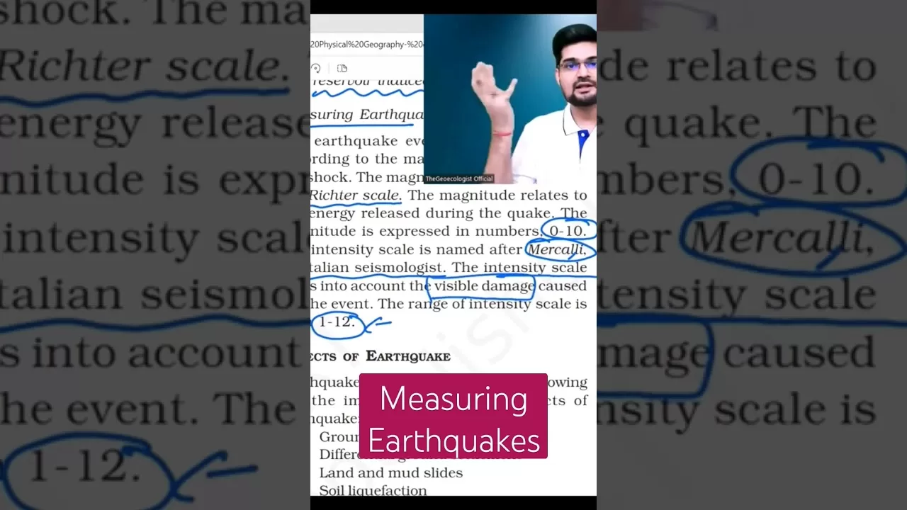 Measuring Earthquakes- Richter & Mercalli Scale #shorts - My Geo Beats