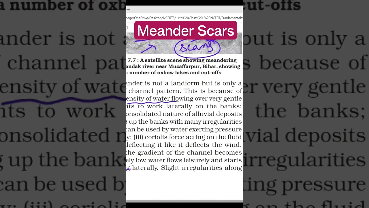 What are Meander Scars- Fluvial Landforms #upsc #shorts - My Geo Beats